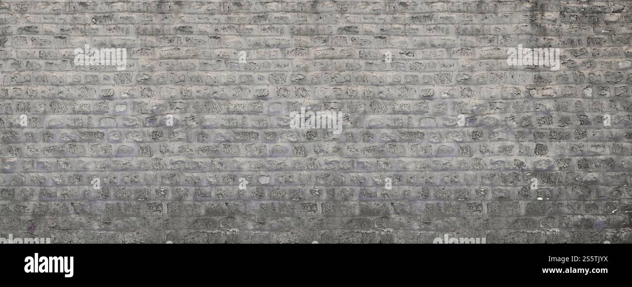 Weathered stained old block wall background. Texture of an old wall of ...
