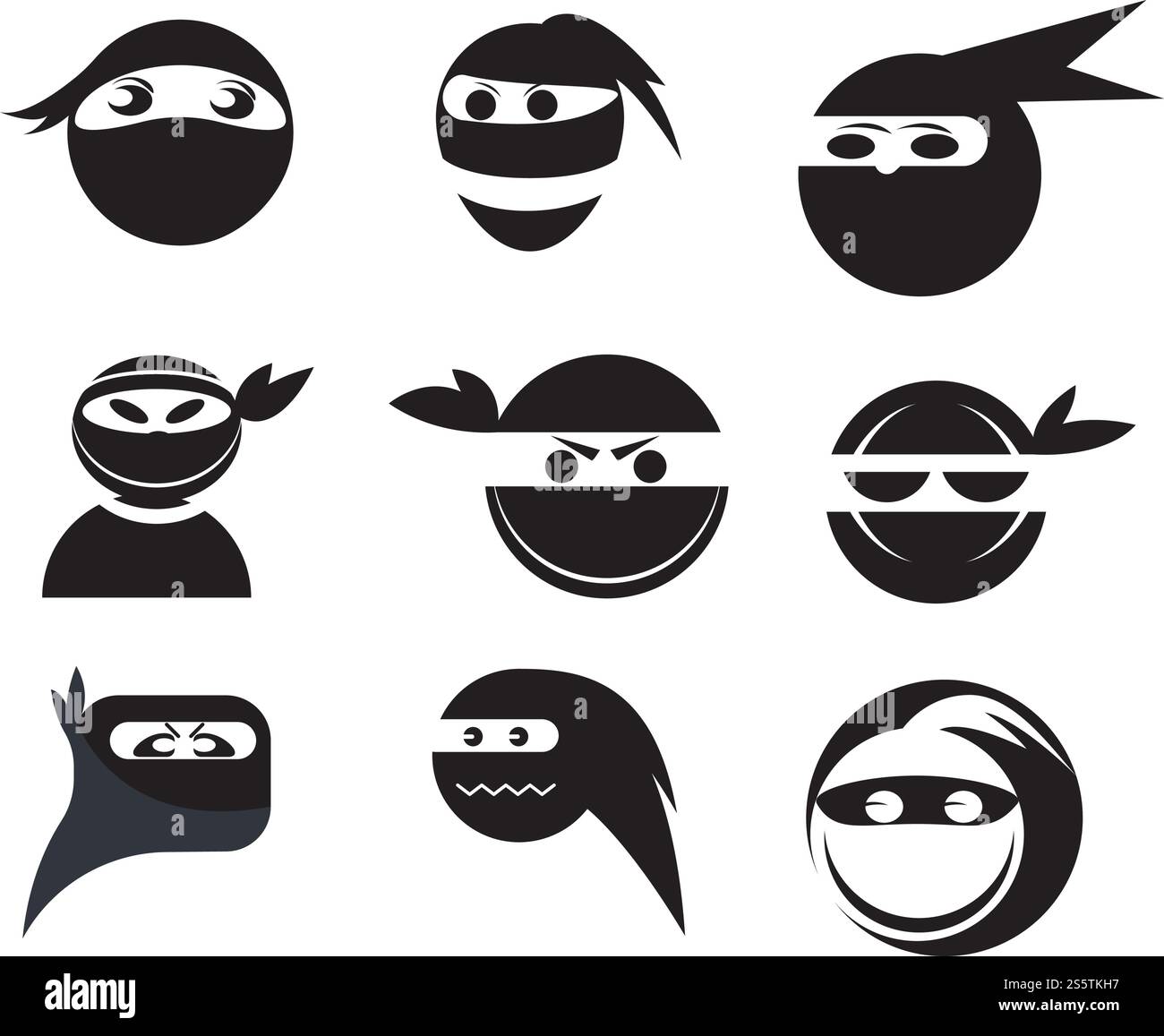 Ninja Face logo vector template Stock Vector Image & Art - Alamy