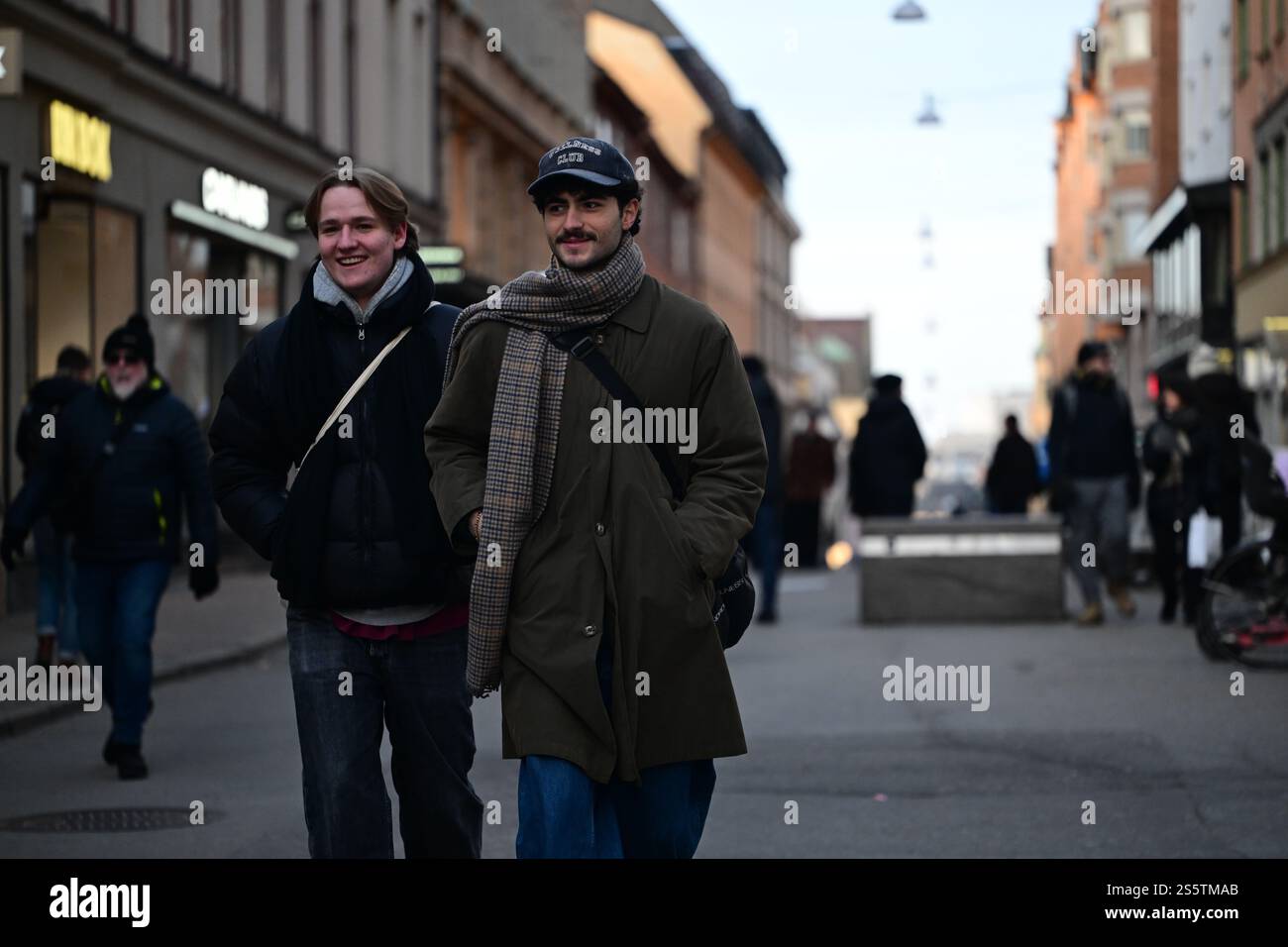 Stockholm, Uppland, Sweden. December 31 2024. People on the street ...