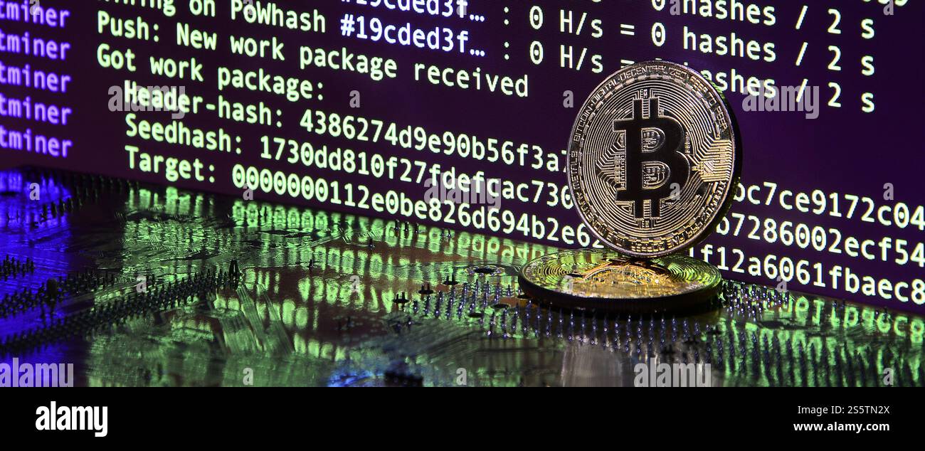 The Digital Process Of Cryptocurrency Mining By Using The Gpus Bitcoins And Video Card On A