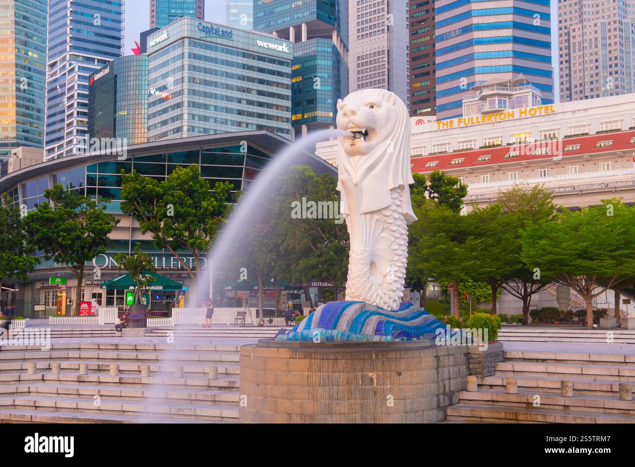 Merlion is the official mascot of Singapore at the mouth of Singapore ...