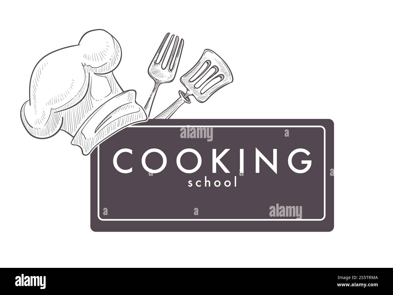 Cooking school monochrome sketch outline chefs hat cap vector. Isolated ...