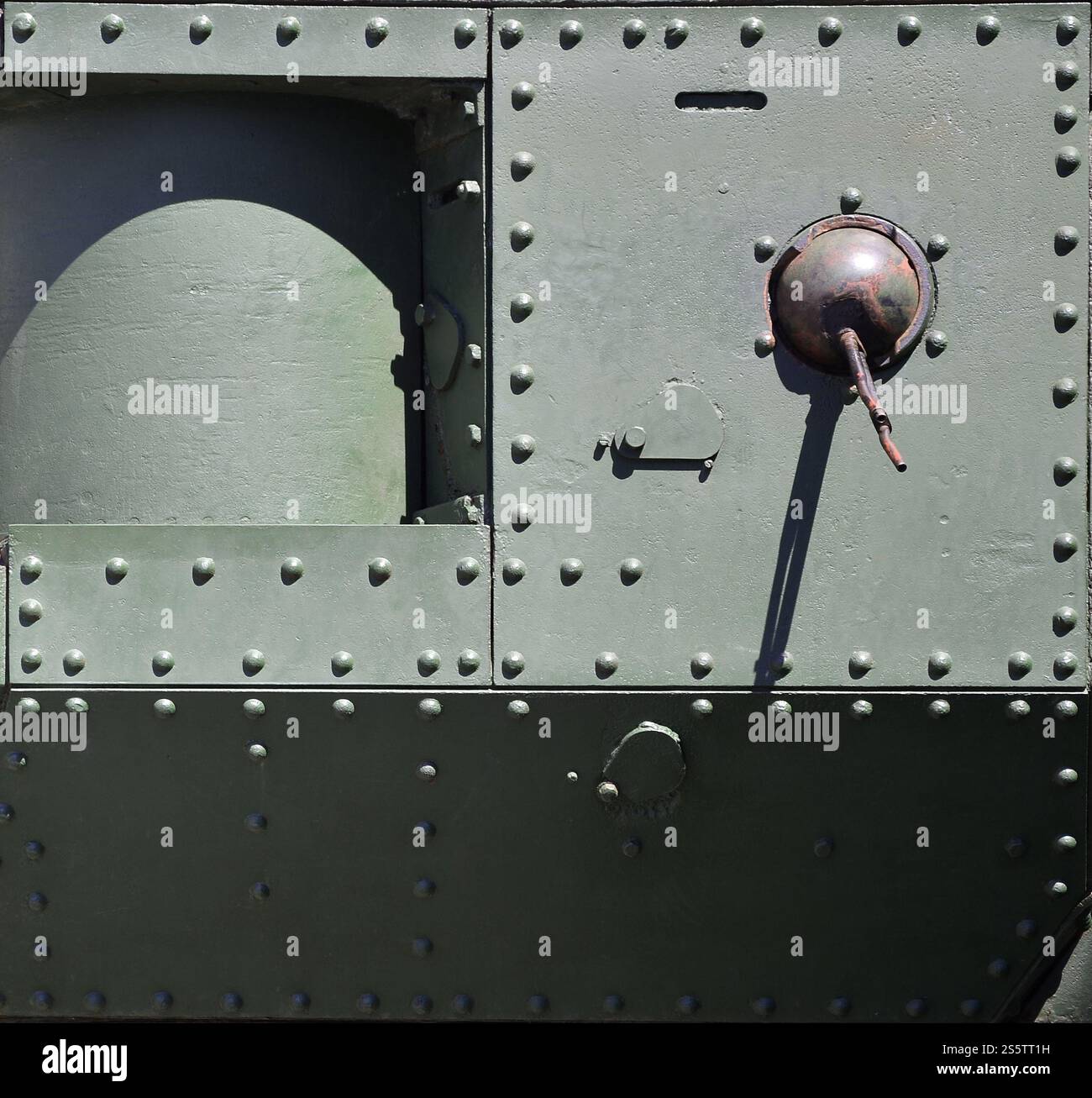 The texture of the wall of the tank, made of metal and reinforced with ...