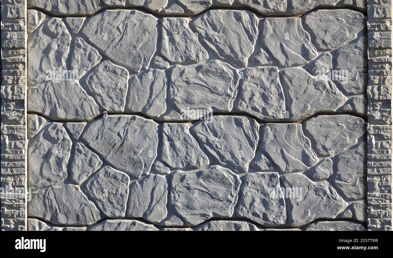 Stone fence texture - building feature. Texture of concrete fence with ...