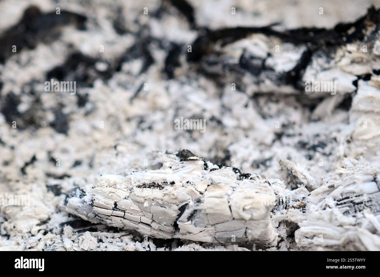 Pile of ashes after the fire went out grunge background texture. Burned ...