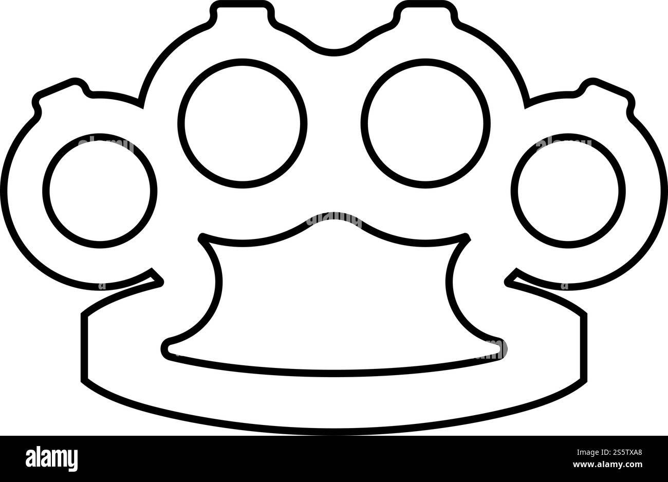 Knuckleduster Knuckles Weapon for hand icon outline black color vector ...