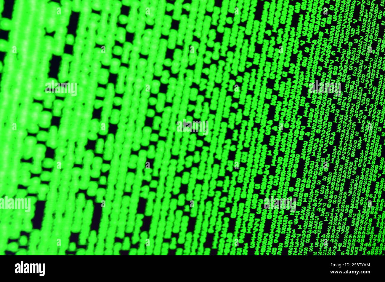 Macro of password selection on the monitor of the office computer. The ...