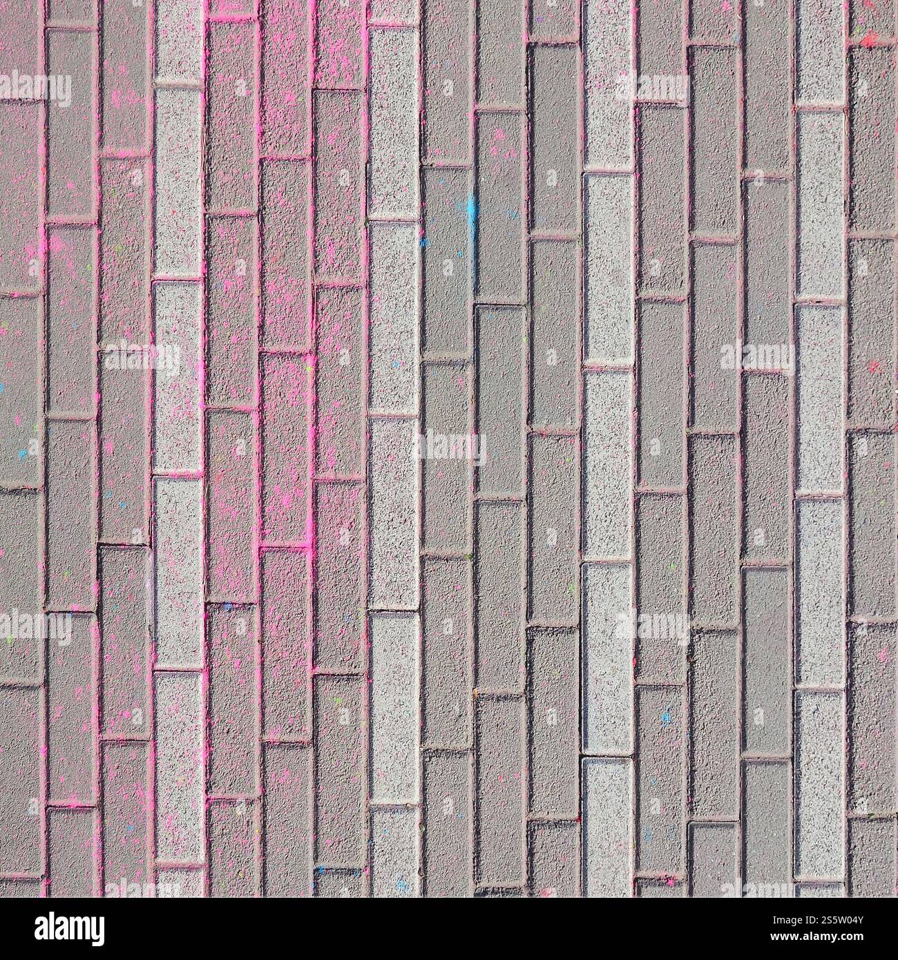 Multi colored earth, paving slabs, powder coated with dry colors at the ...