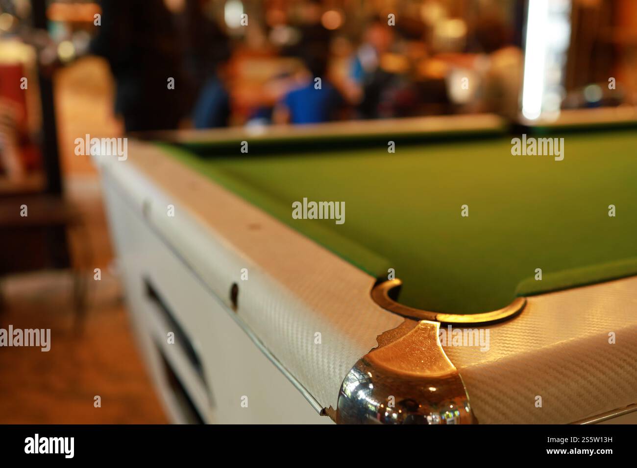 Close up green billiard table nobody Stock Photo - Alamy