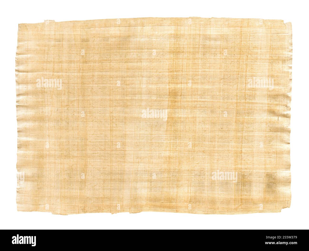 Old brown papyrus texture isolated on white background. Old papyrus ...