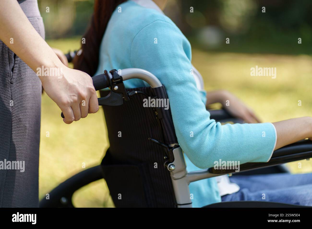 Depressed sad asian woman in wheelchair lonely disabled adult Stock ...