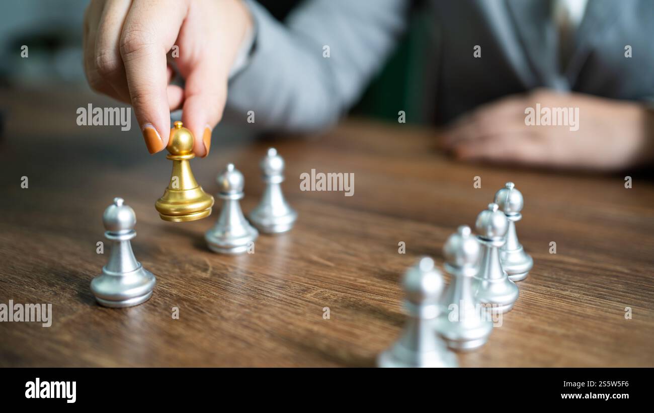 Human resources concept career management with clasped hands planning ...