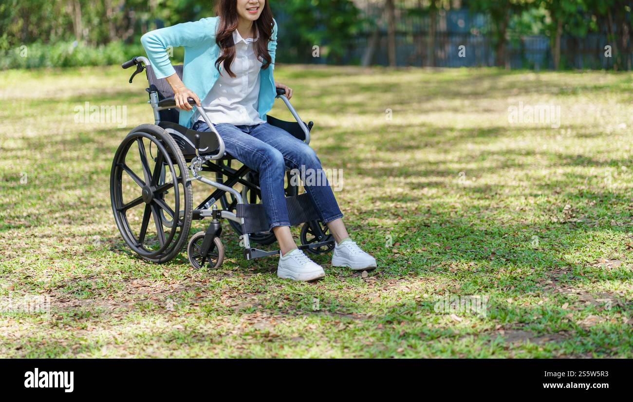 Depressed sad asian woman in wheelchair lonely disabled adult Stock ...