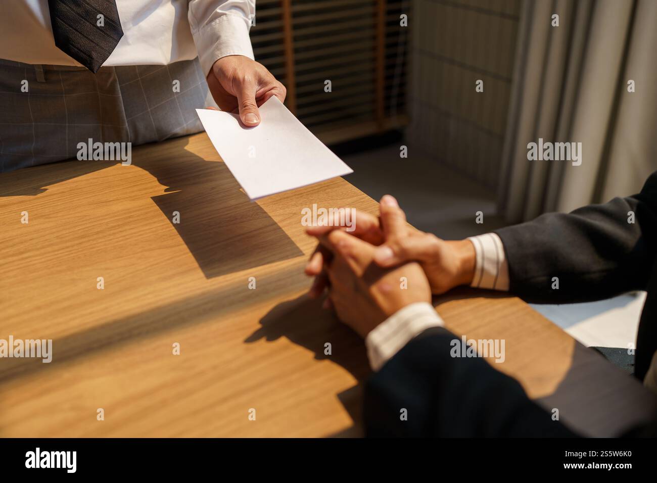 Quit Job Business man sending resignation letter and packing Stuff ...