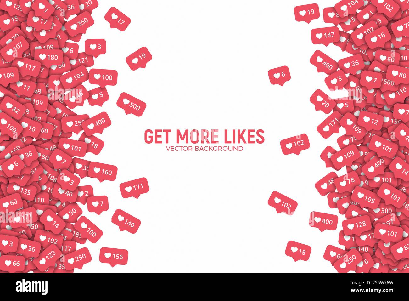 Social Network Instagram Like Counter Icons Abstract Border Isolated on ...