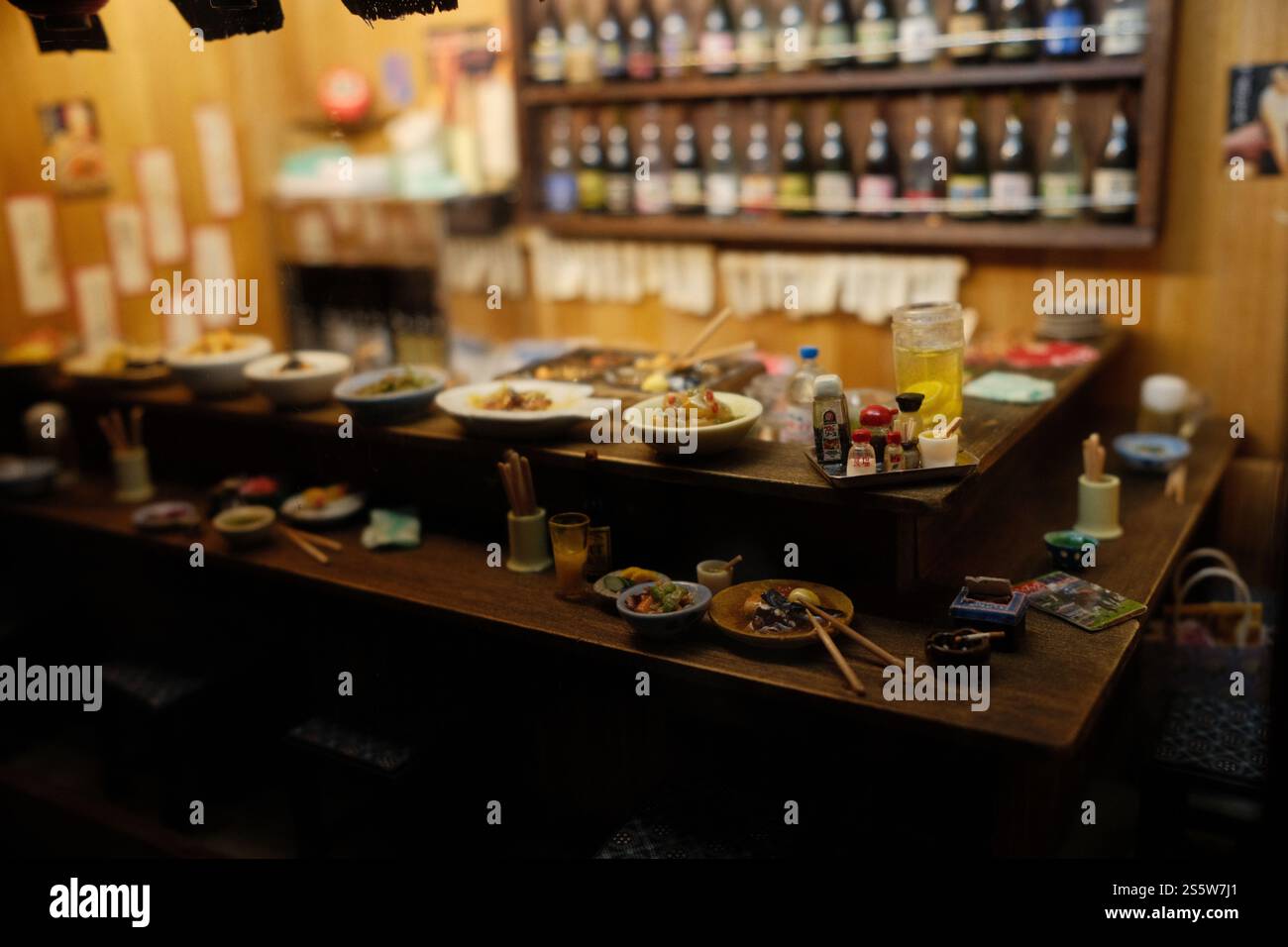 Miniature tilt shift izakaya bar Stock Photo - Alamy