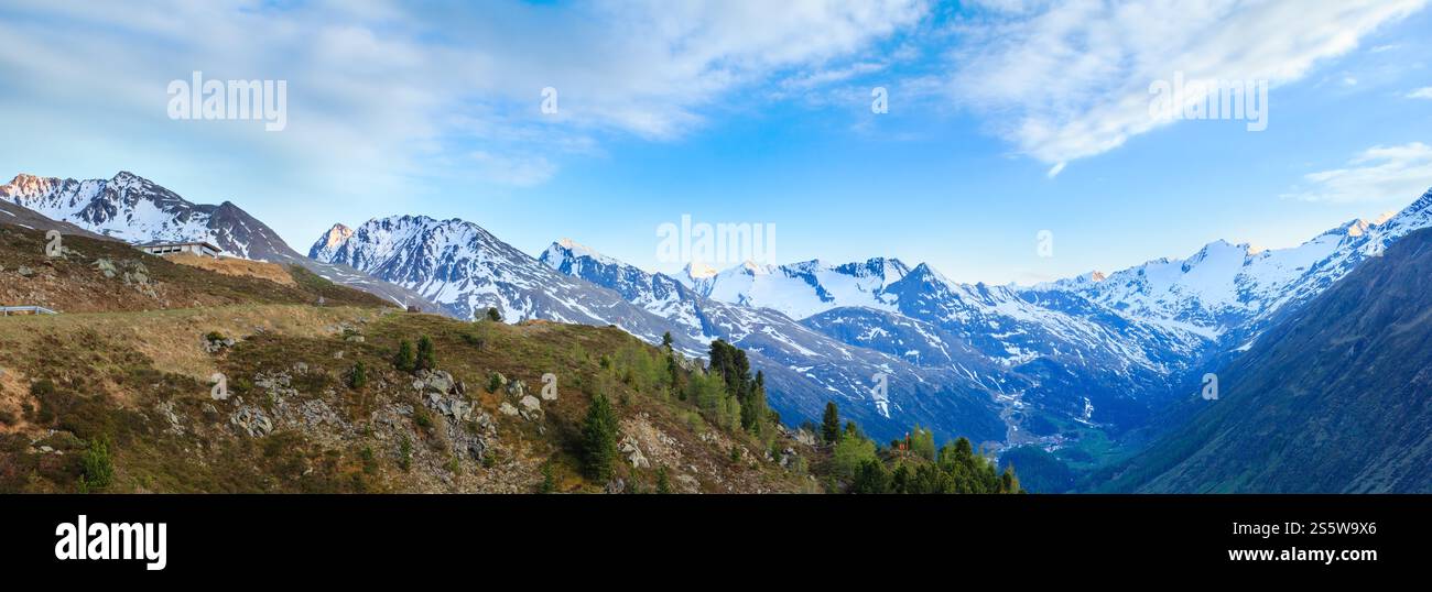 Evening summer mountain landscape. View from Timmelsjoch - high alpine ...