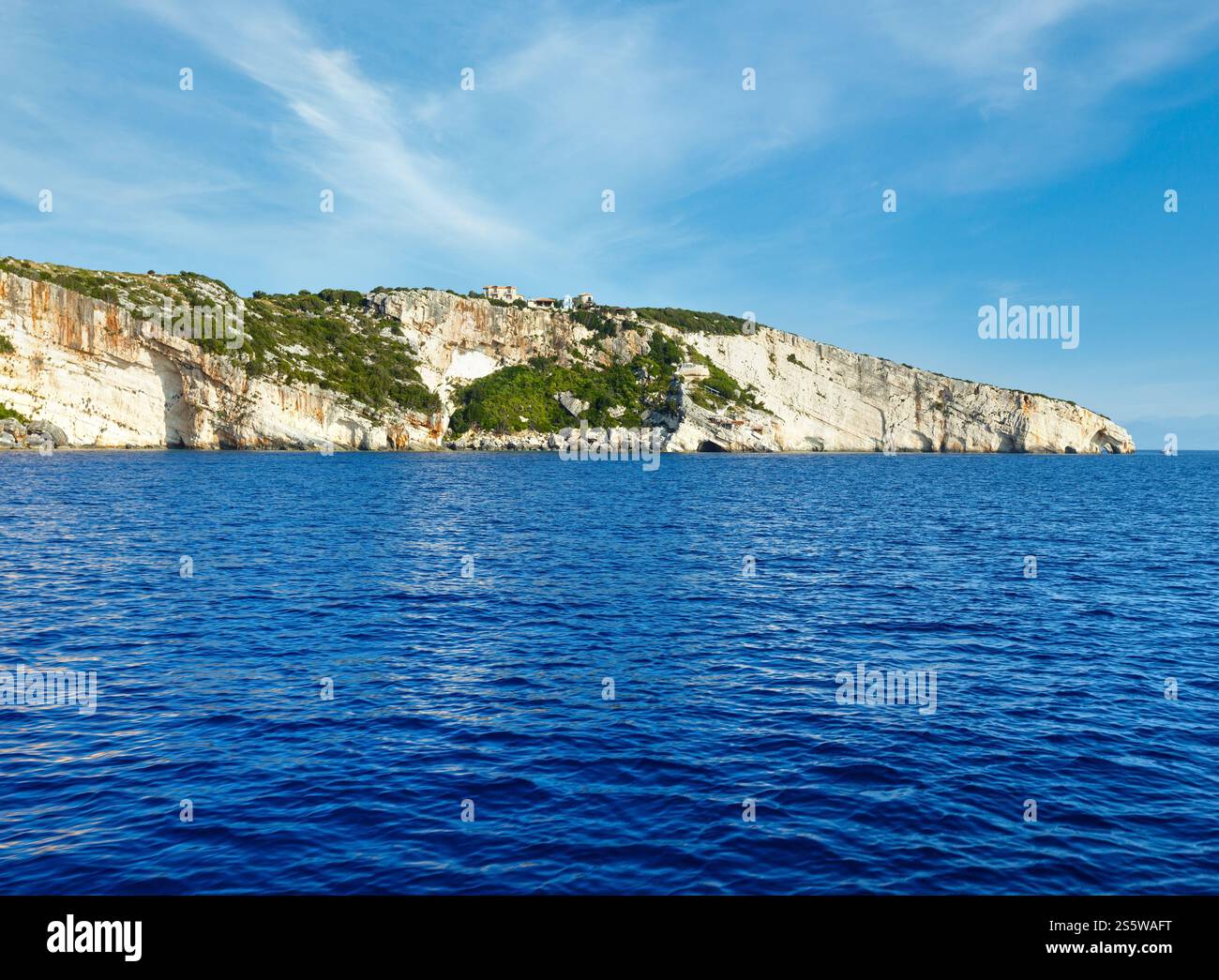 View of Blue Caves from boat (Zakynthos, Greece, Cape Skinari Stock ...