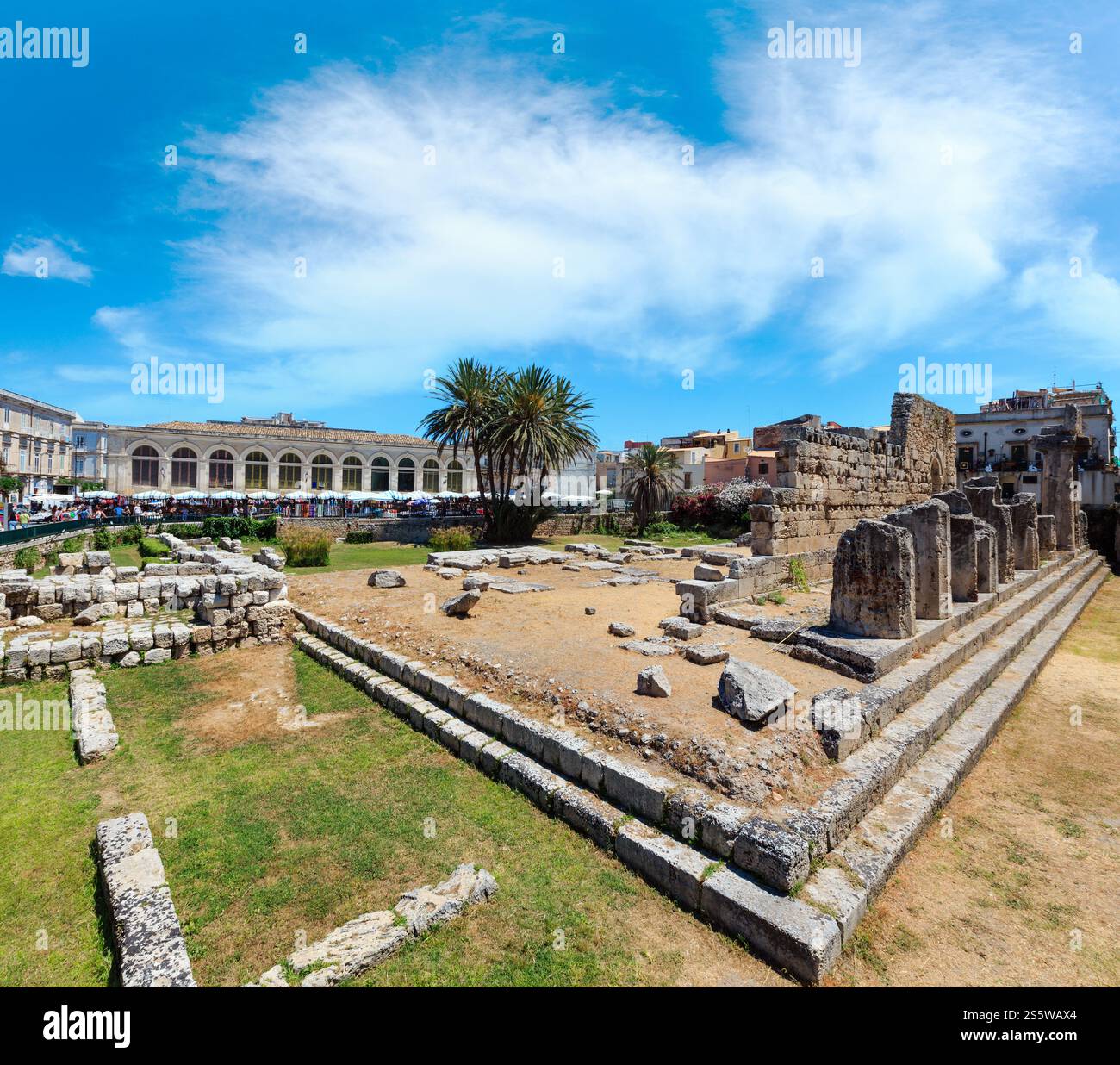 Ruins of Temple of Apollo (ancient Greek monuments on Ortygia island at ...