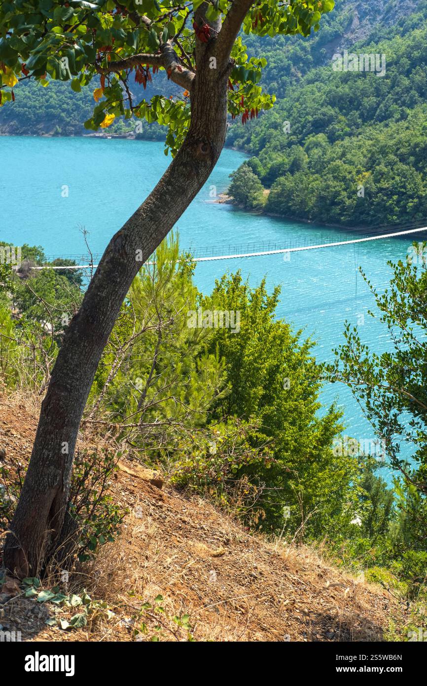 View from one of most beautiful roads in Albania along the Shkopet Lake ...
