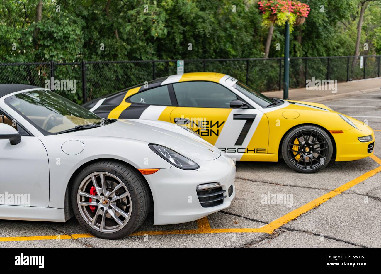 Chicago, Illinois - September 29, 2024: Porsche 911 Carrera S yellow ...