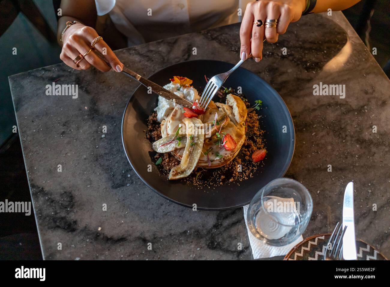 young girl in fine dining restaurant Stock Photo - Alamy