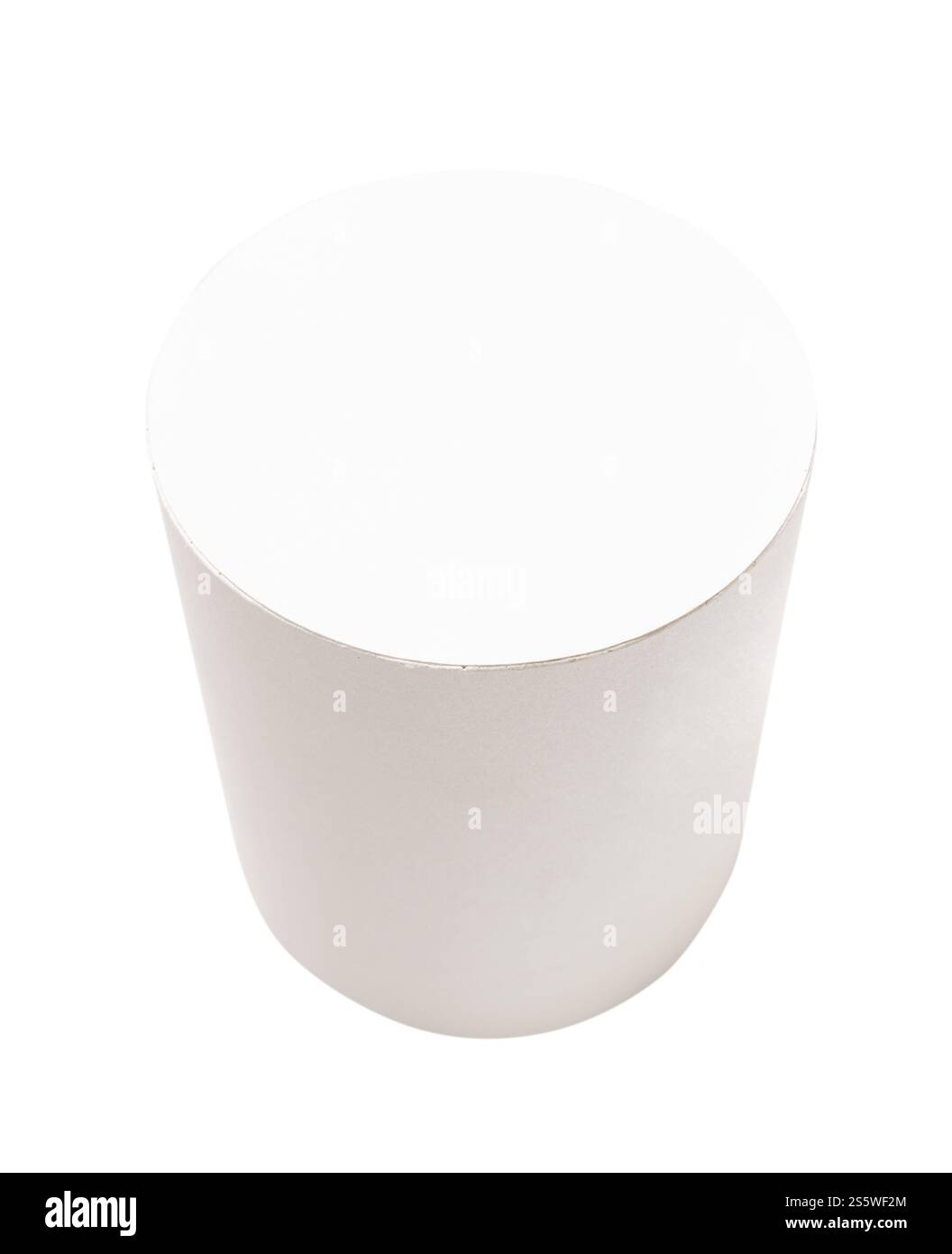 above view of hand-crafted from paper cylinder three-dimensional ...