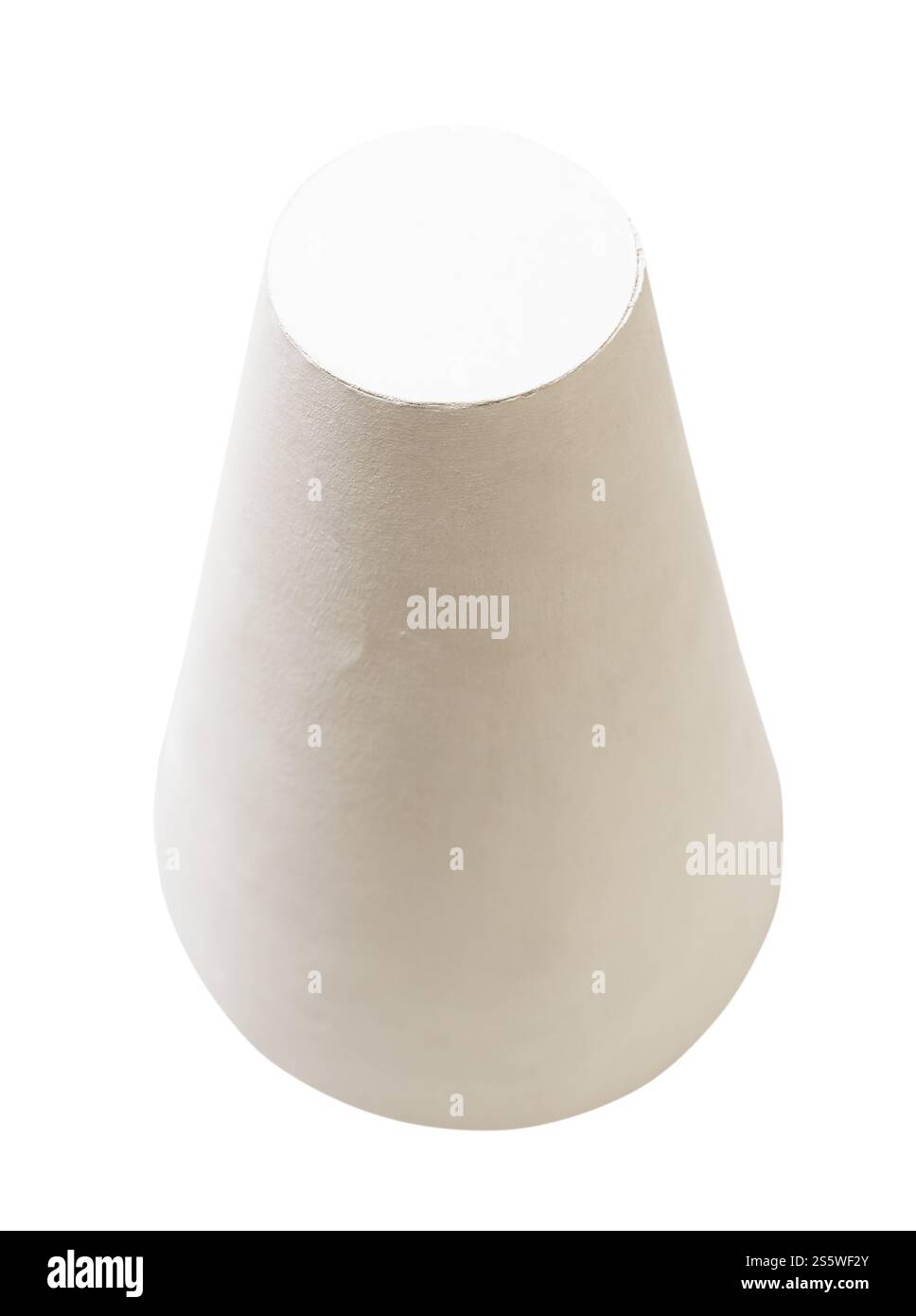 above view of hand-crafted from paper frustum cone three-dimensional ...