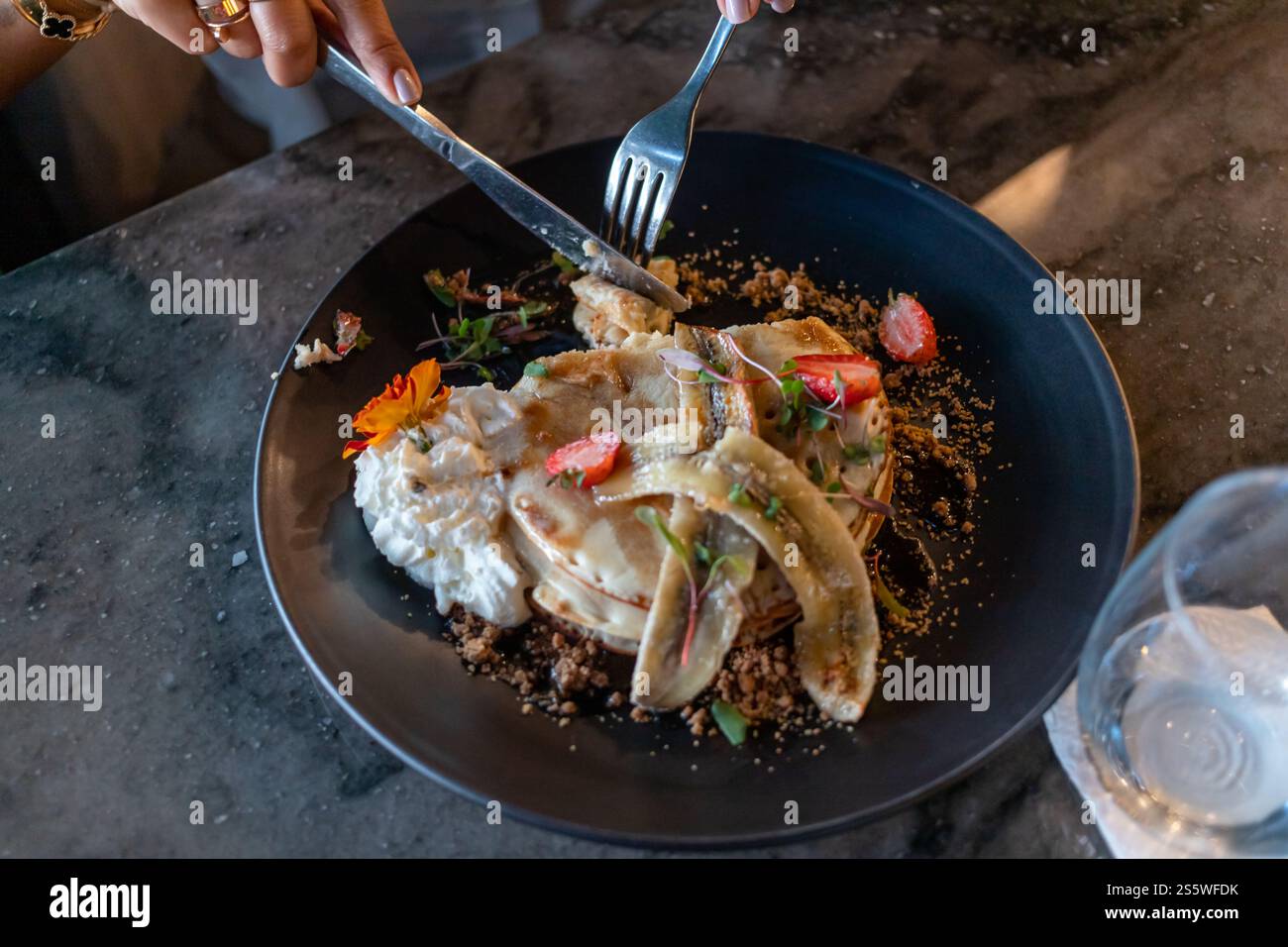 young girl in fine dining restaurant Stock Photo - Alamy