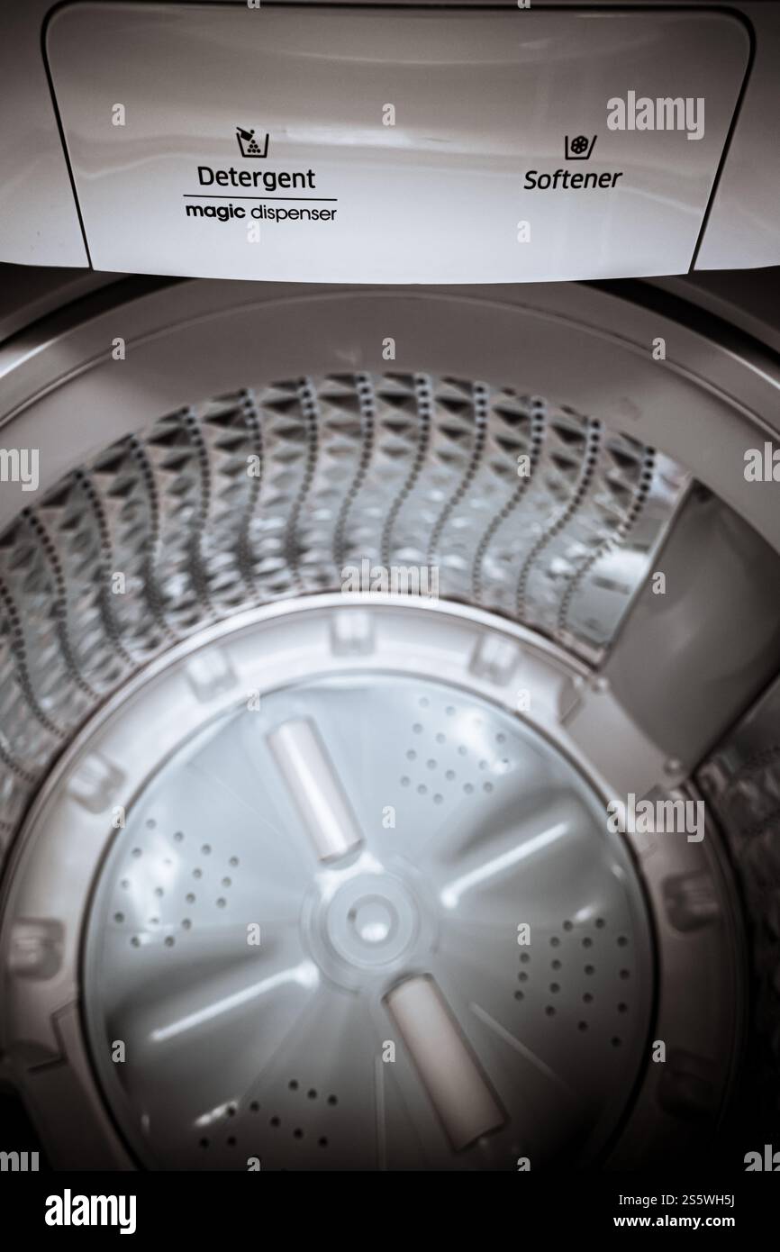 Detergent and softener tray inside a top load washing machine Stock ...