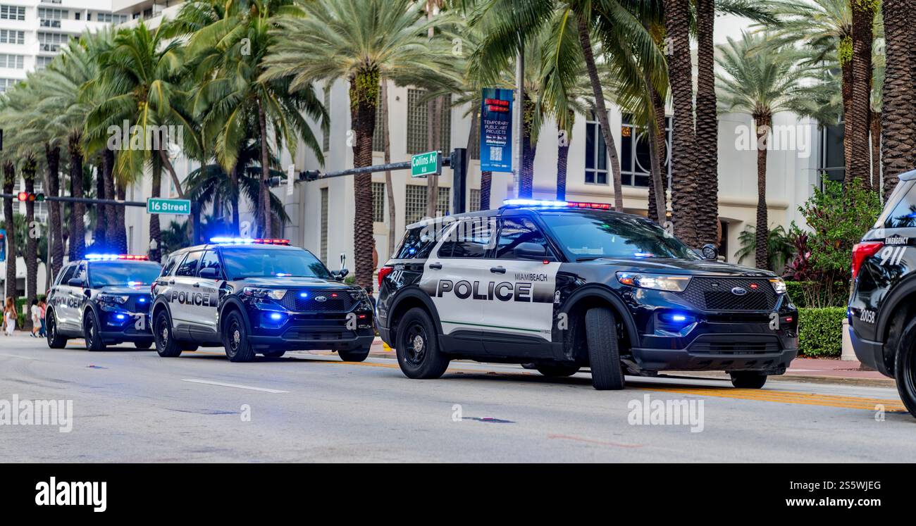 Miami, Florida, USA - November 18, 2024: Emergency 911 service ...