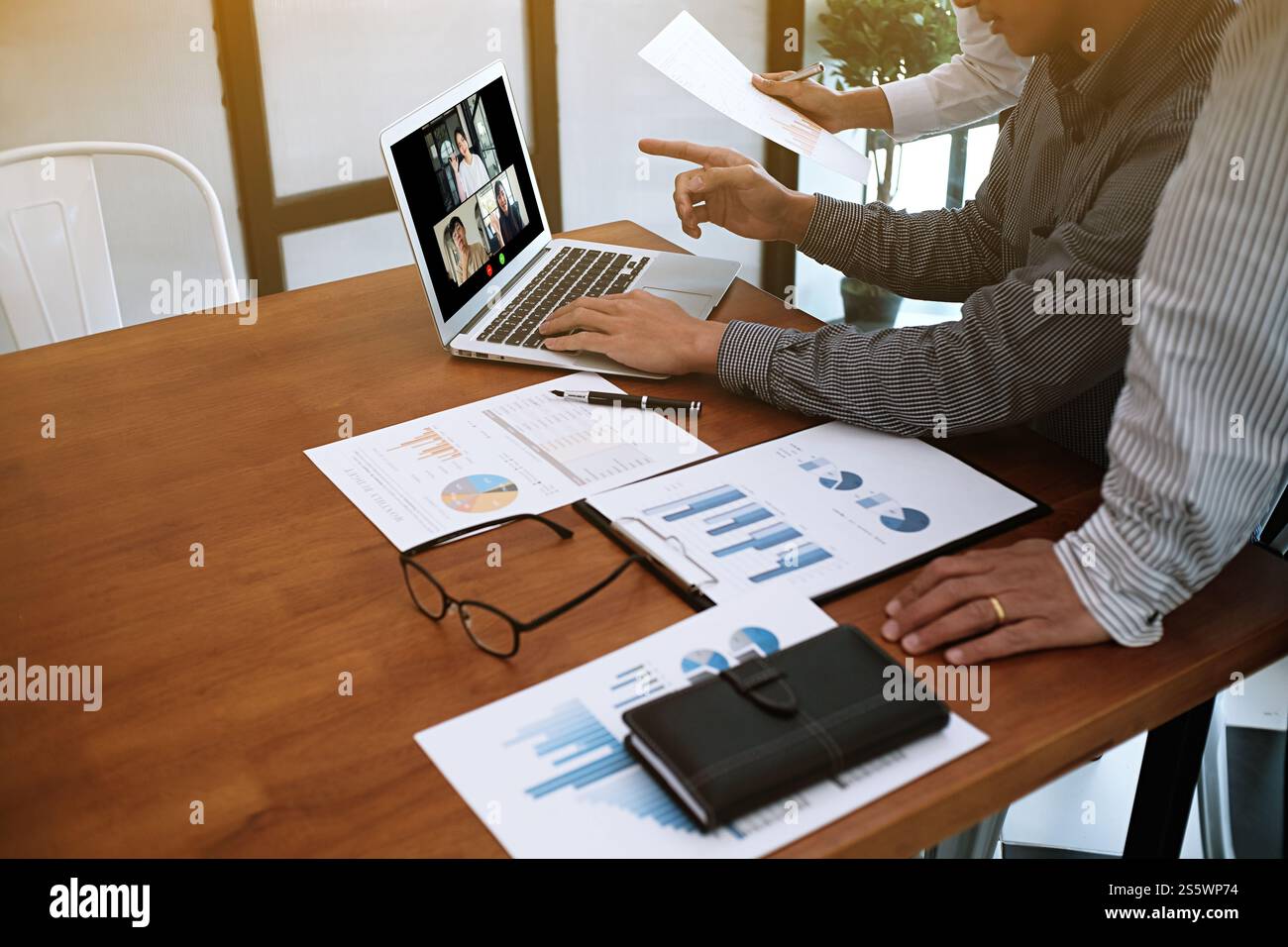 Video call conference young business hi-res stock photography and ...