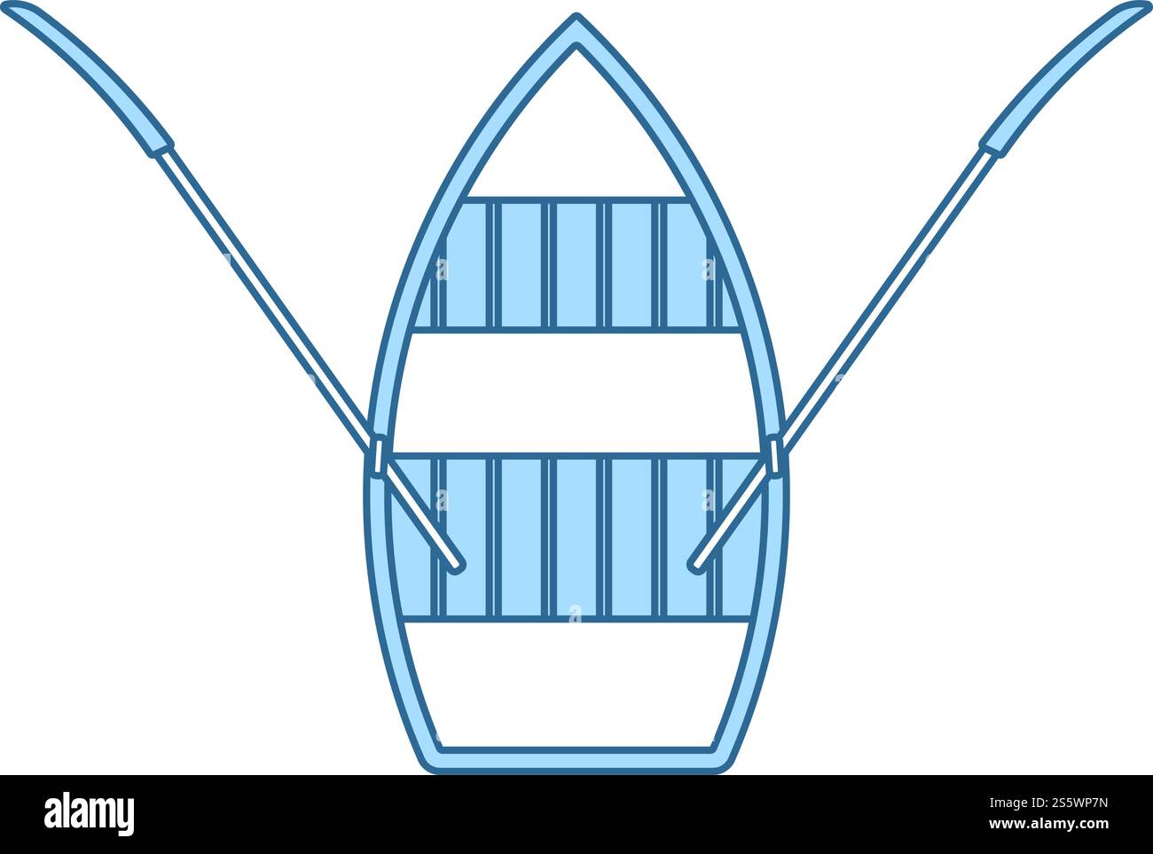 Paddle Boat Icon. Thin Line With Blue Fill Design. Vector Illustration ...