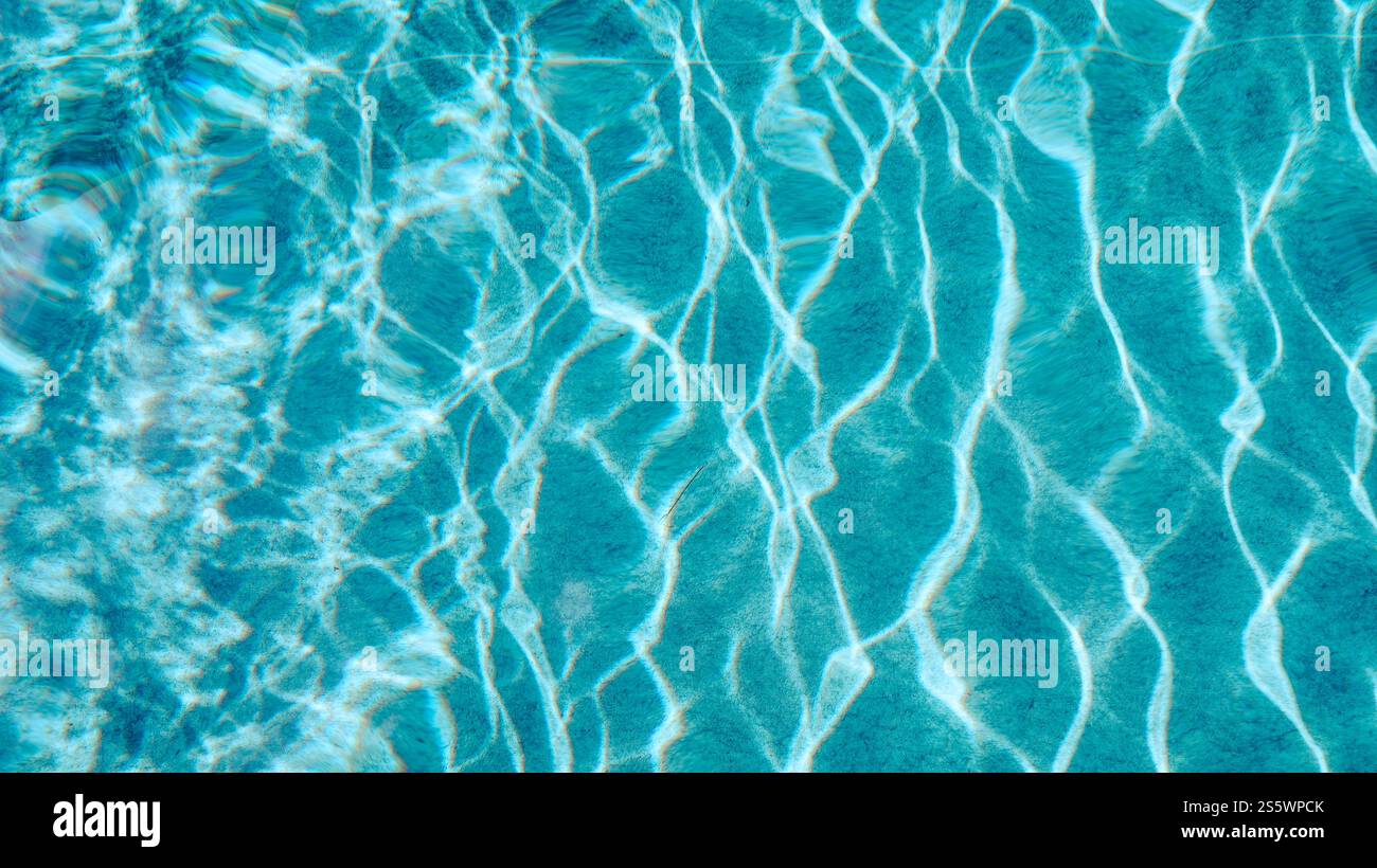 Abstract pool water. Swimming pool flow with waves background surface of blue swimming pool ...