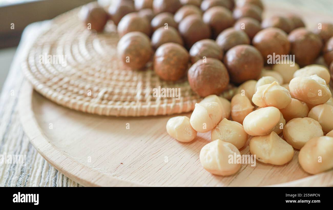 Organic Macadamia nut. macadamia nuts are cracked and baked to taste ...