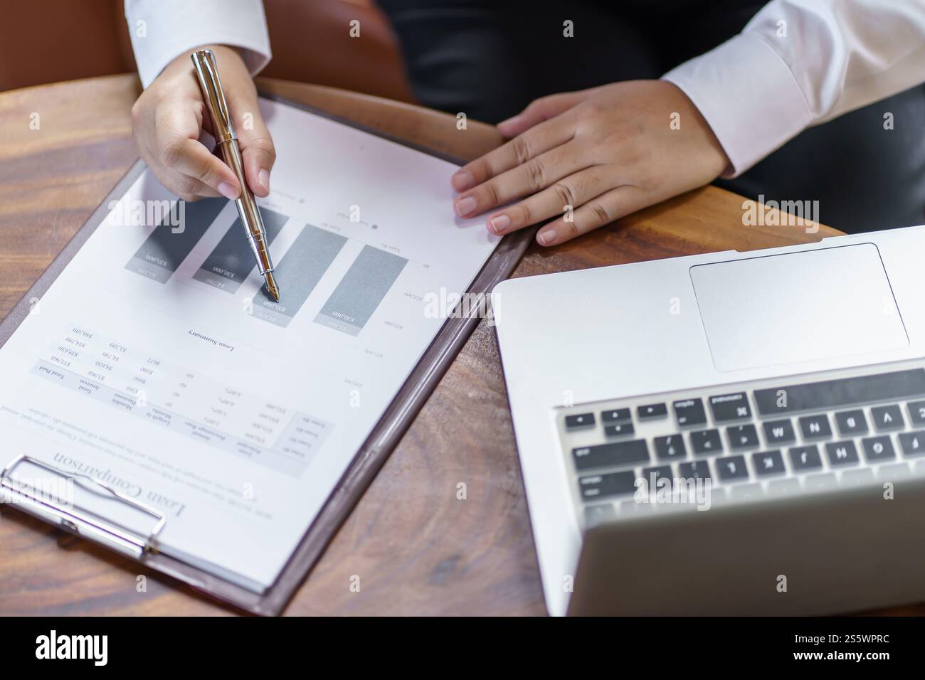Happy young Asian Woman working on computer Business Data Analyst Stock ...