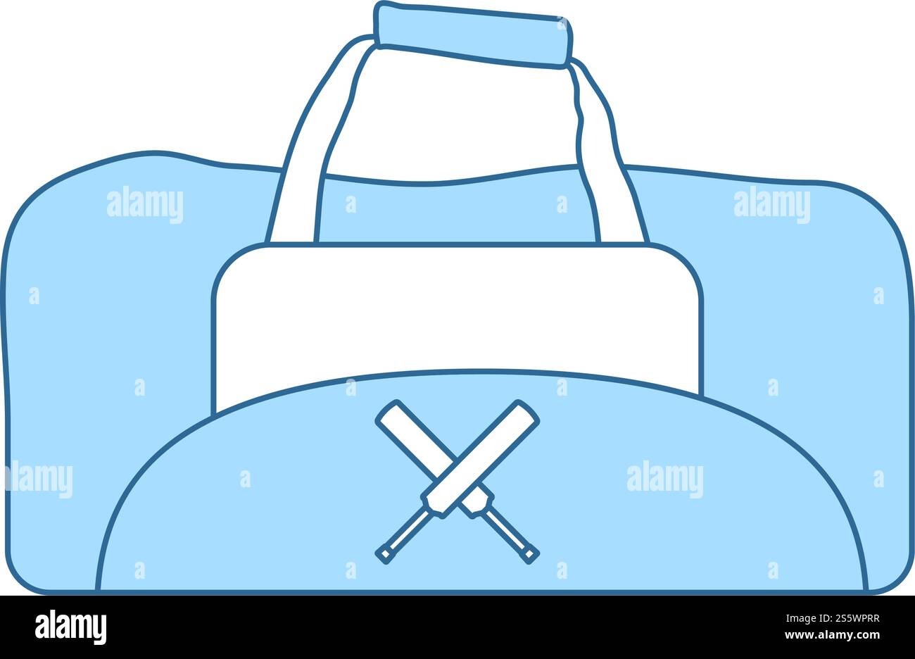 Cricket Bag Icon. Thin Line With Blue Fill Design. Vector Illustration ...