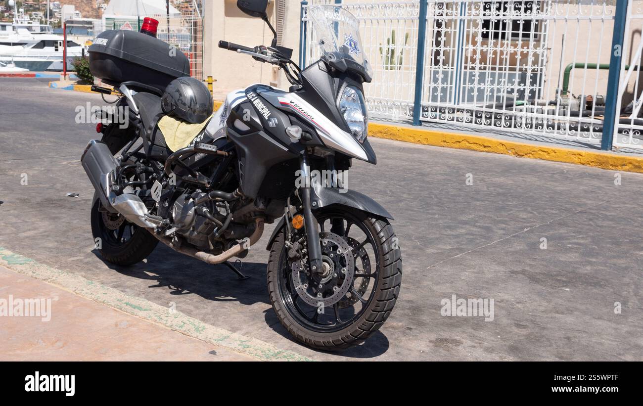 Cabo San Lucas, Mexico - May 15, 2019: Suzuki Vstrom dl650 police bike ...