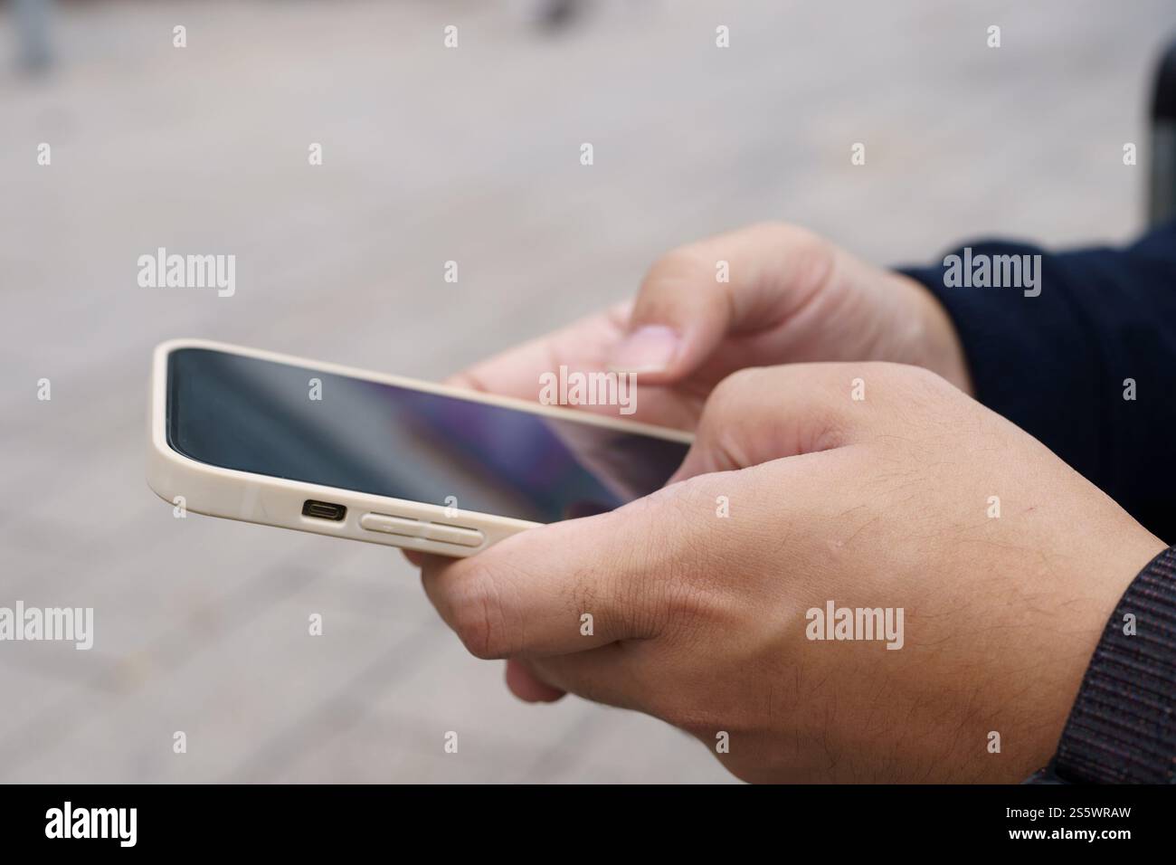 Male business man downtown using hi-res stock photography and images ...