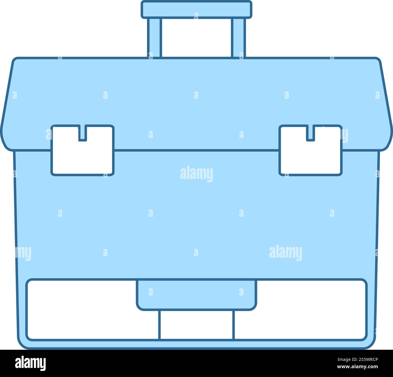 Icon Of Fishing Opened Box. Thin Line With Blue Fill Design. Vector ...