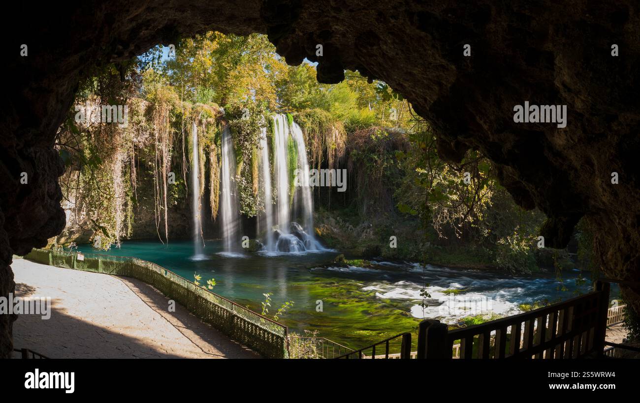 Spectacular view of the Upper Duden or Iskander waterfall. A view from ...
