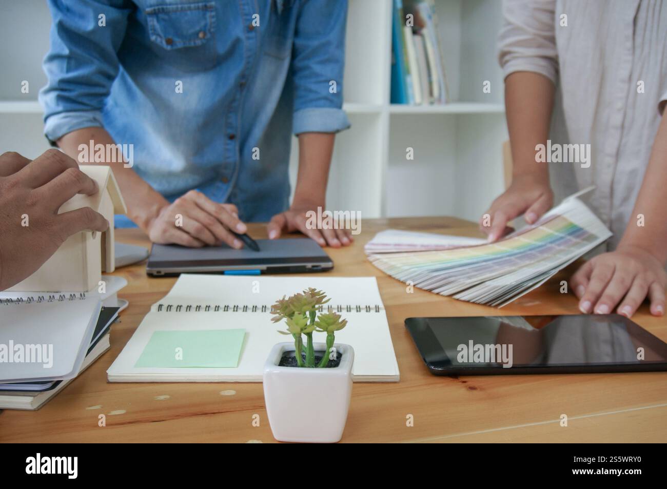 Graphic designer working on digital tablet. artist drawing on graphic ...