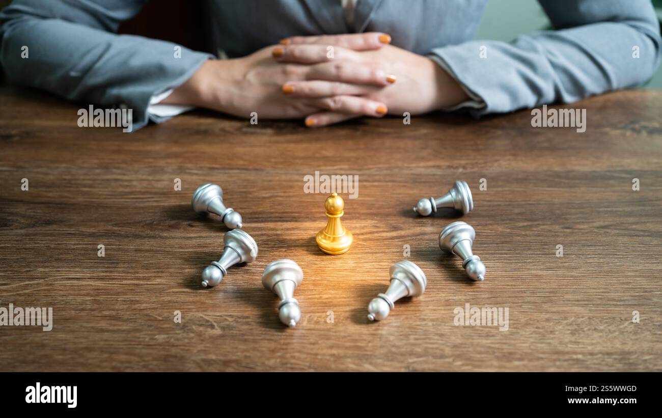 Human resources concept career management with clasped hands planning ...