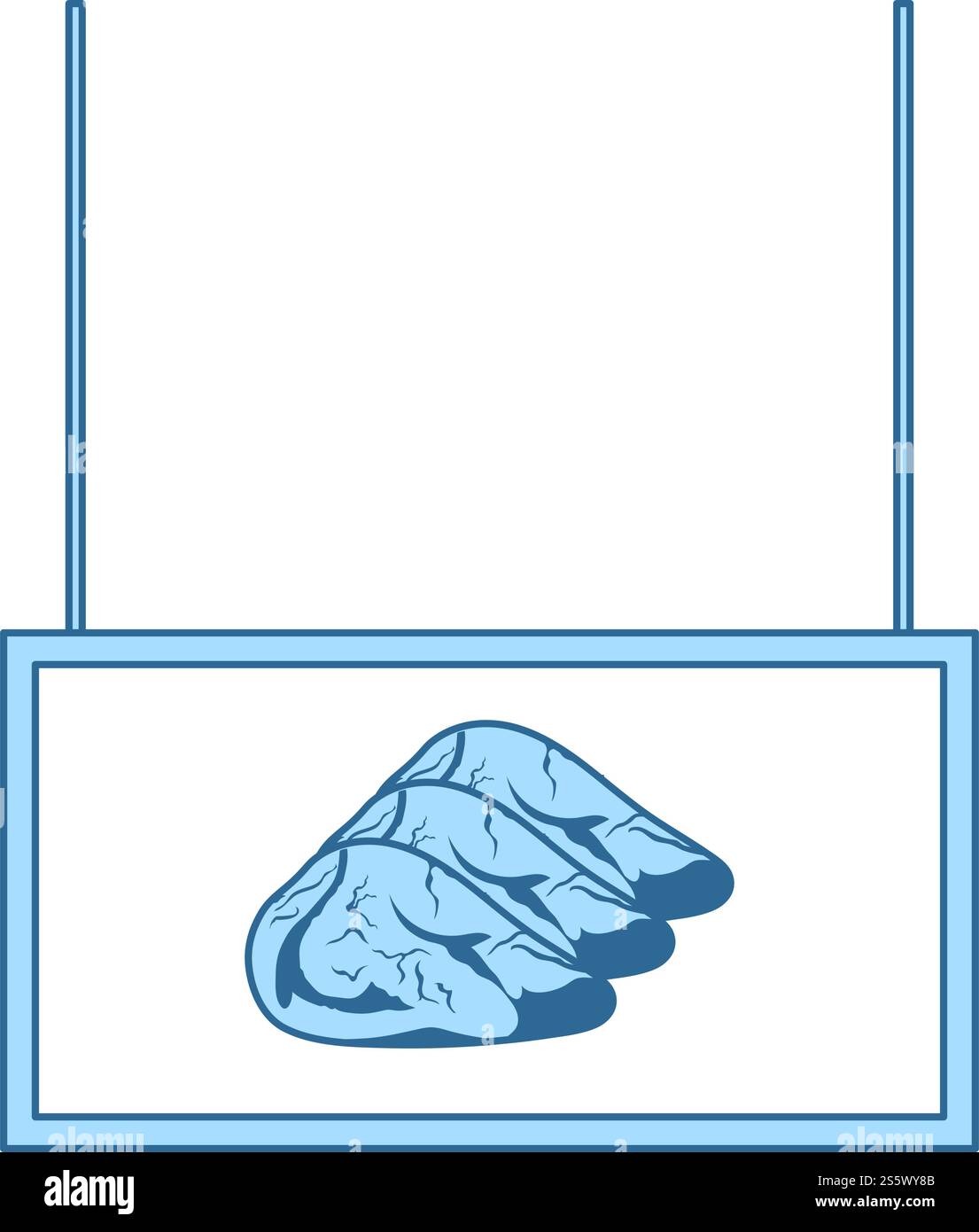 Meat Market Department Icon. Thin Line With Blue Fill Design. Vector ...