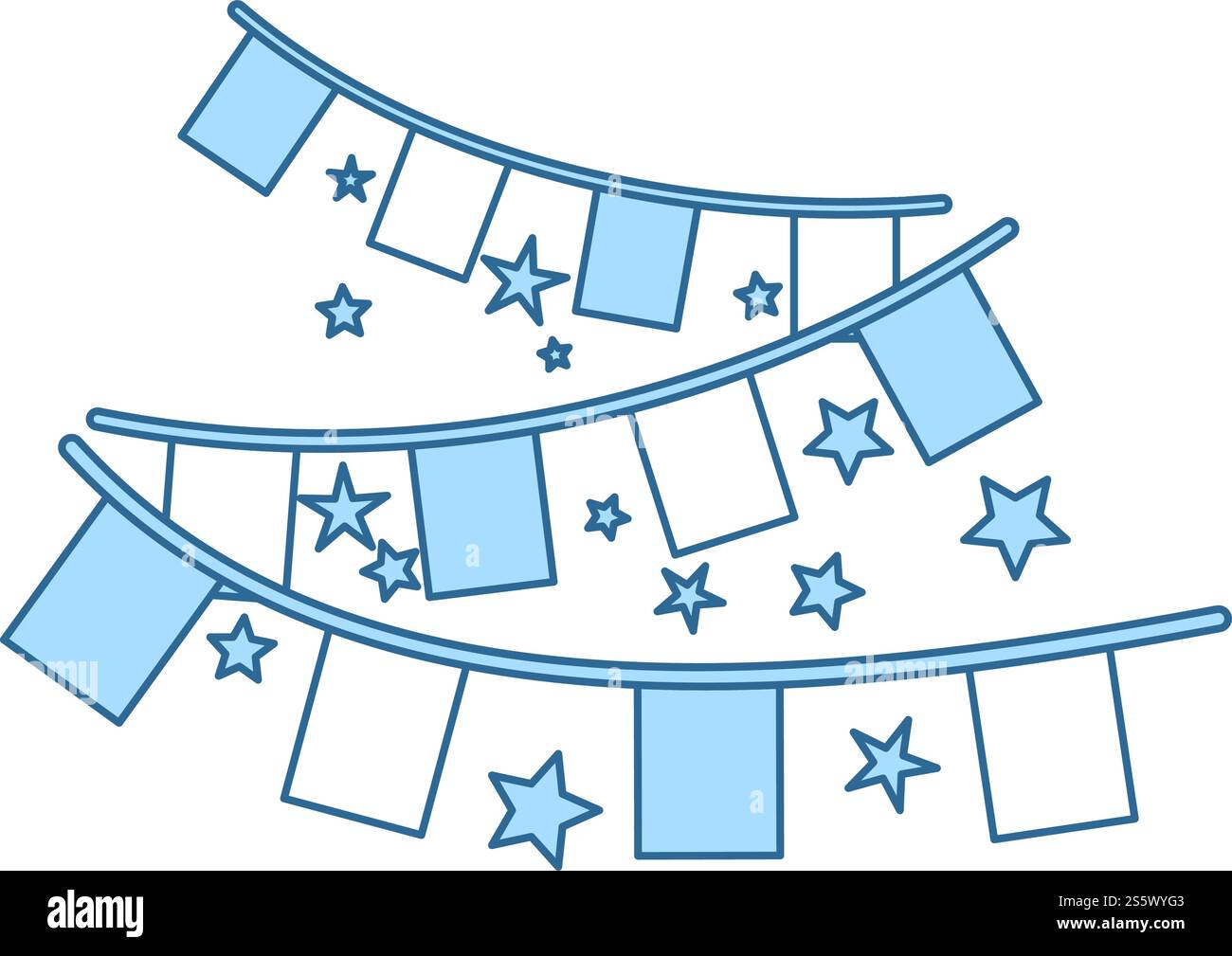 Party Garland Icon. Thin Line With Blue Fill Design. Vector ...