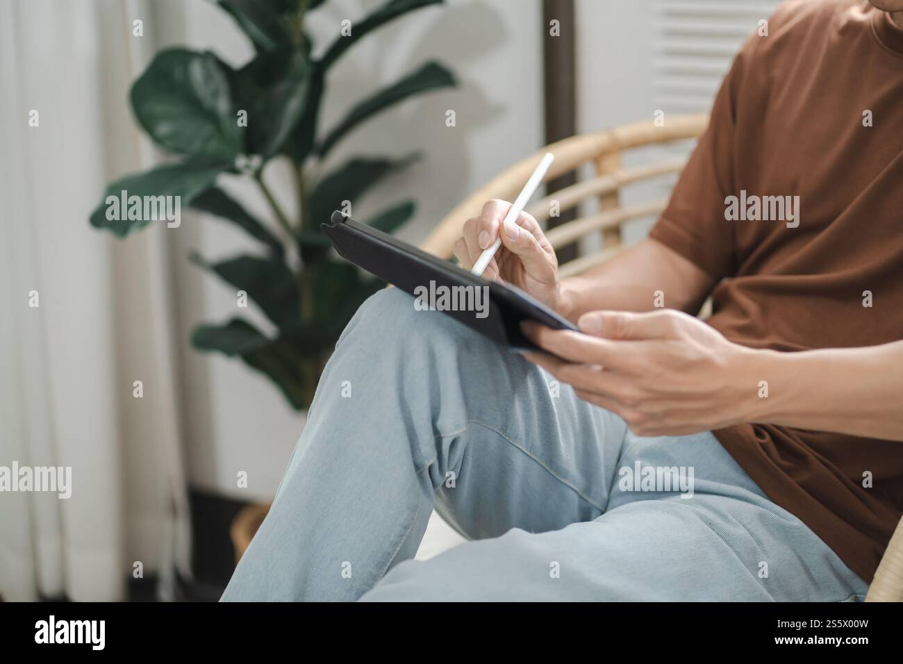 Graphic designer working on digital tablet. artist drawing on graphic ...