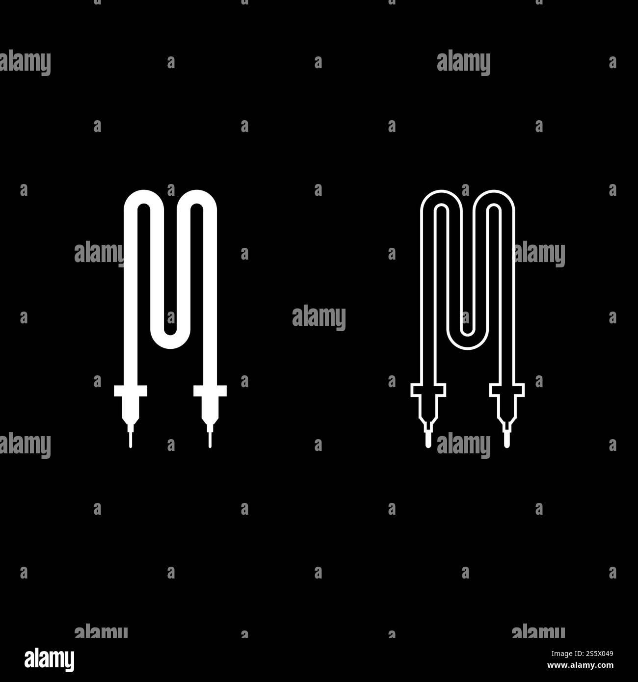 Thermal electric heating element icon outline set white color vector illustration flat style ...