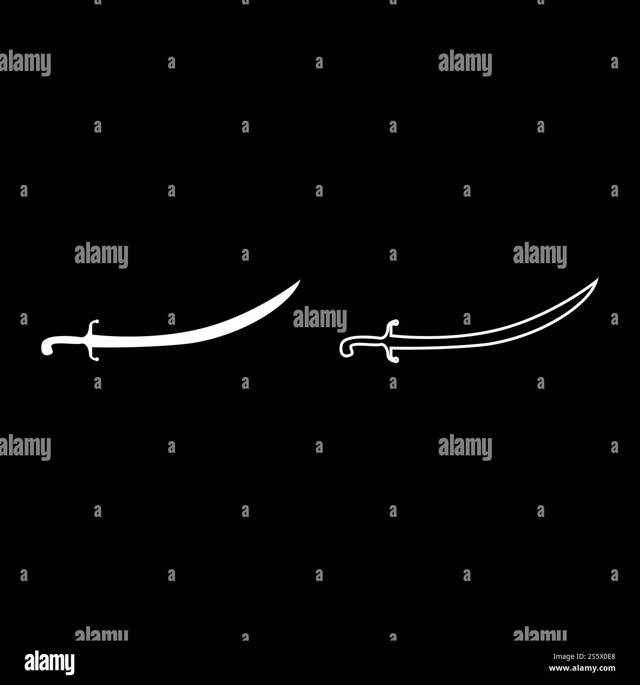 Turkish saber Scimitar Sabre of arabian persian Curved sword icon ...