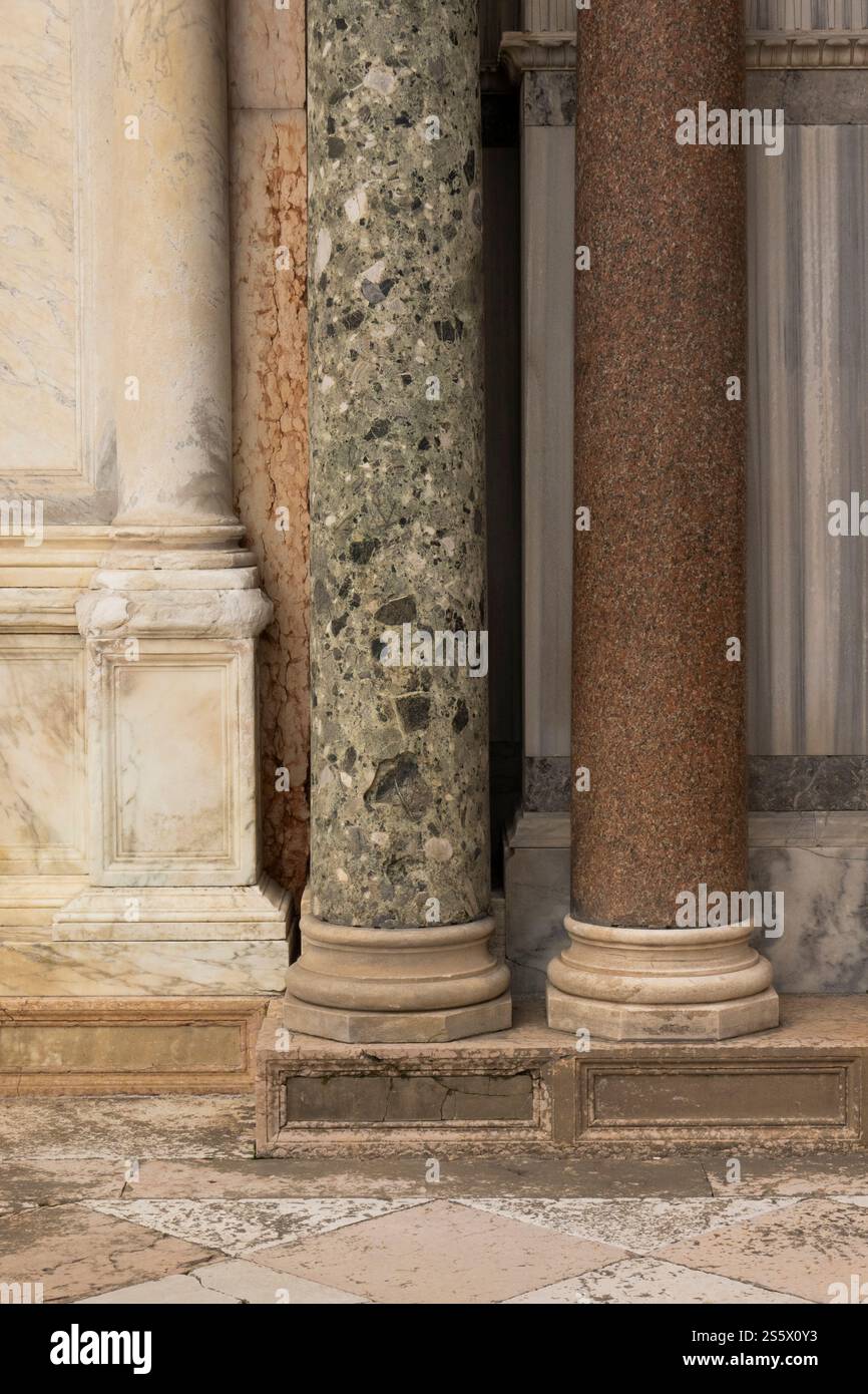 Marble columns on the exterior of St Mark’s Basiclica, Venice, Italy ...