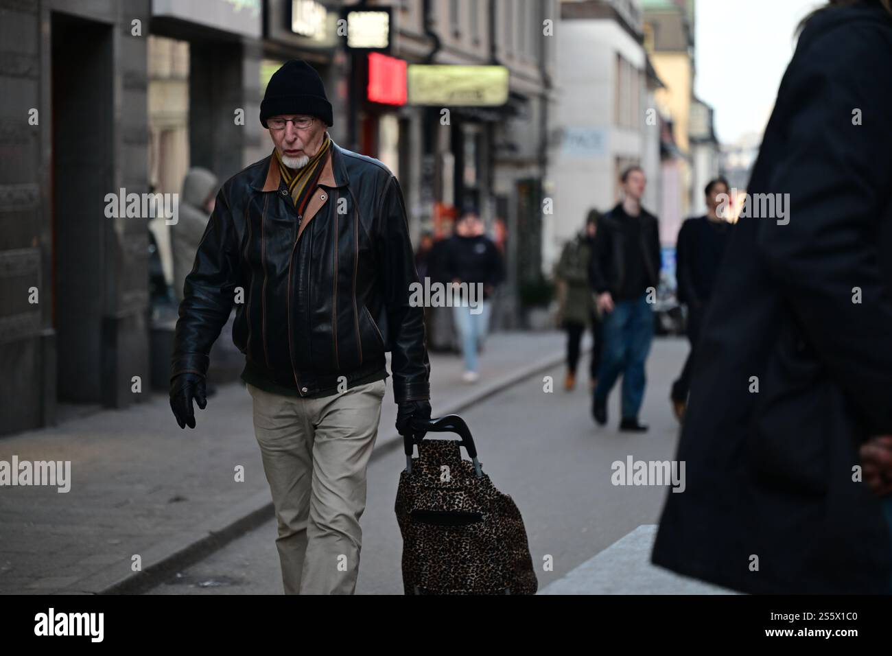 Stockholm, Uppland, Sweden. December 31 2024. People on the street ...